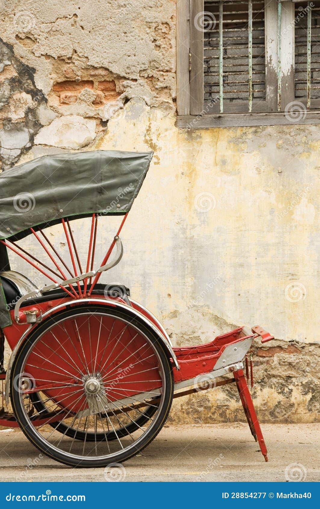 Old Red Rickshaw stock image. Image of george, unesco - 28854277