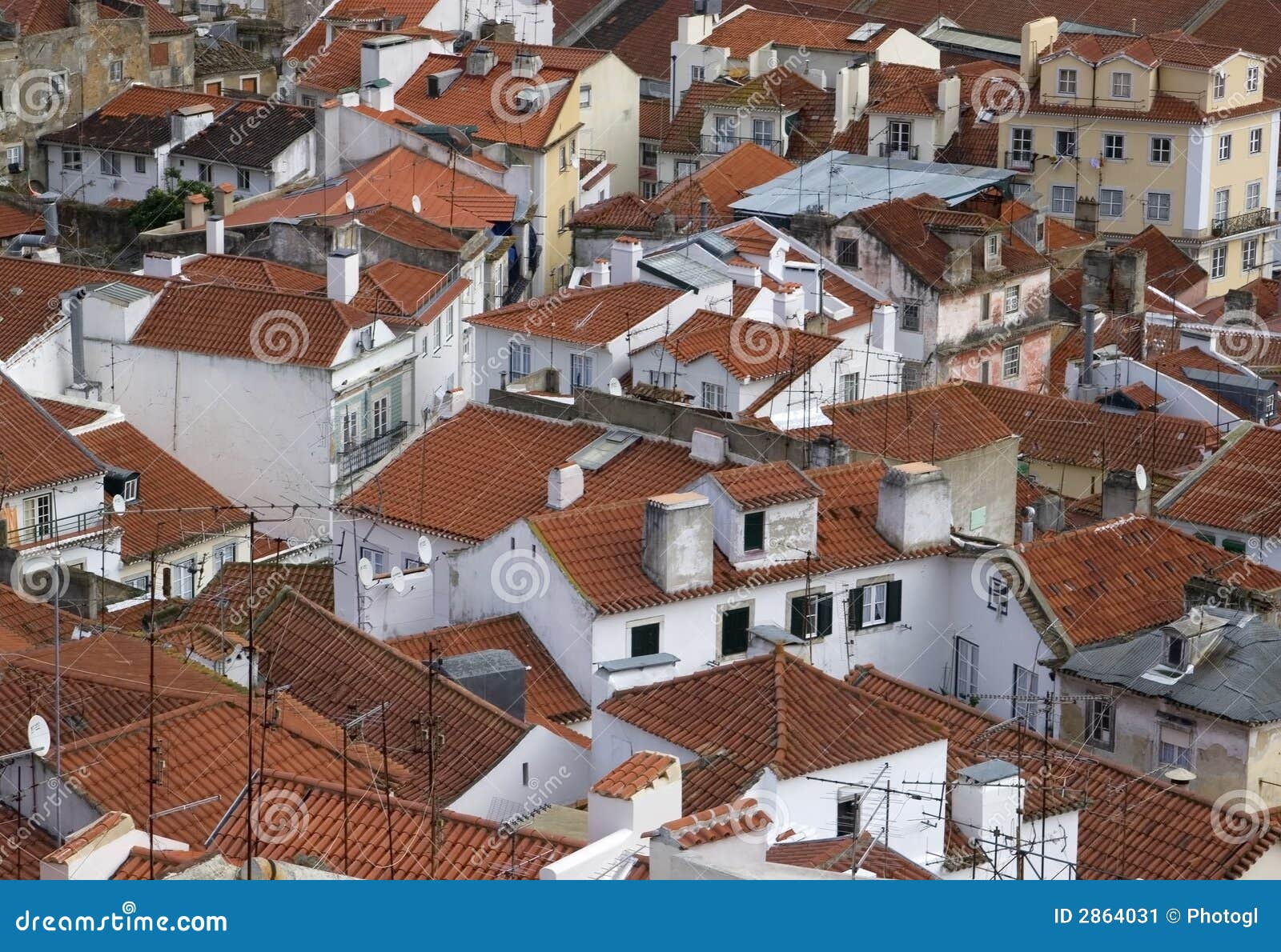 Old red rooftops stock image. Image of centre, portuguese - 2864031