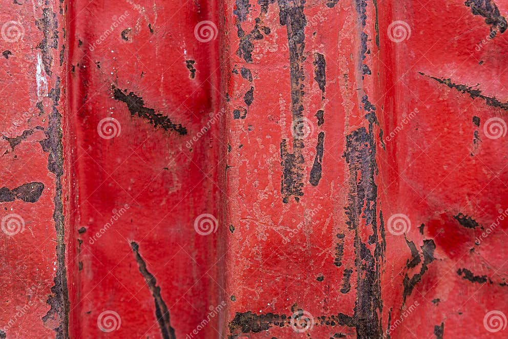 Old Red Rusty Container with Blows As Background Stock Image - Image of ...