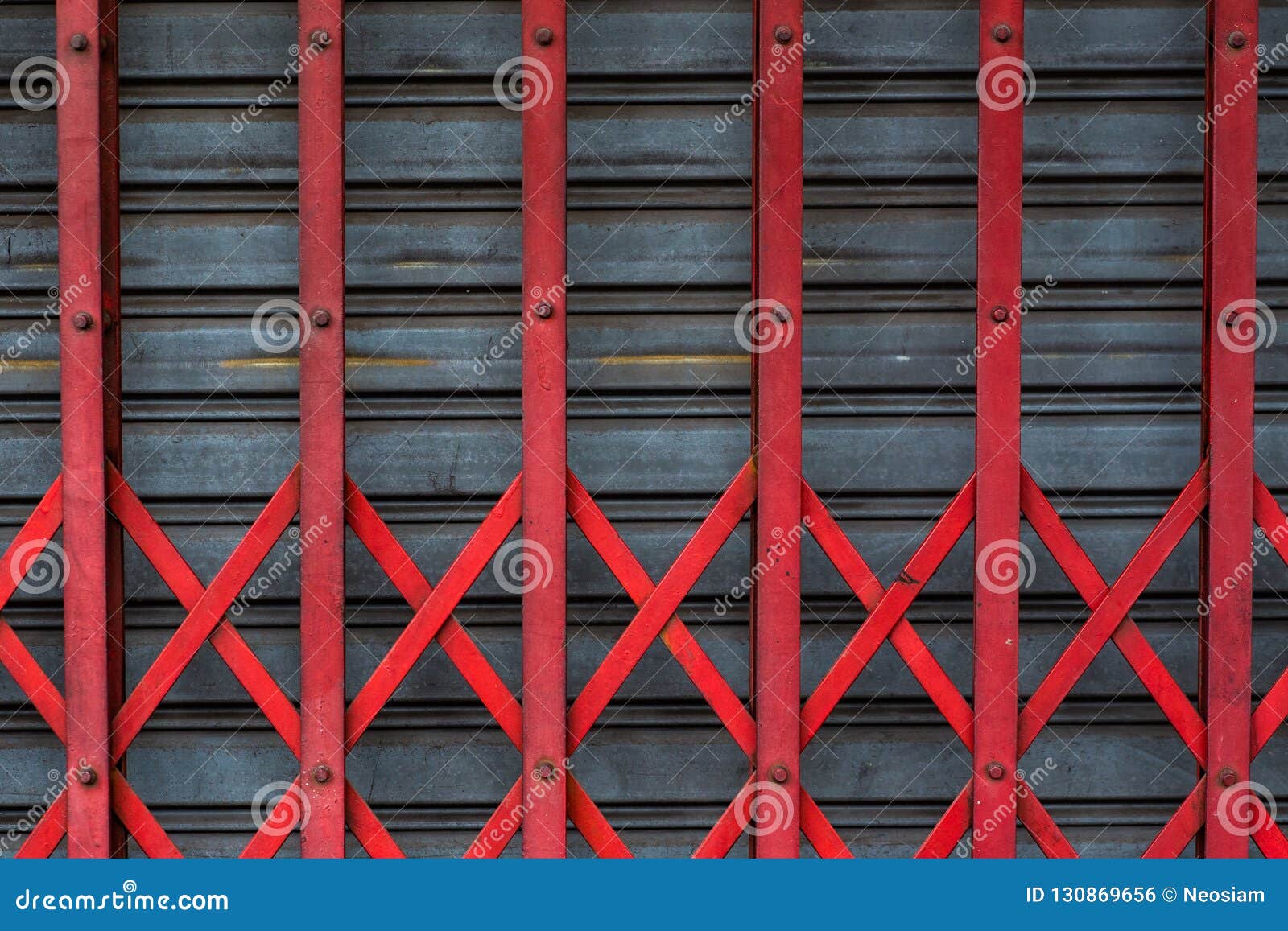 The Old Red Rusty Sliding Metal Door Stock Photo - Image of decoration ...