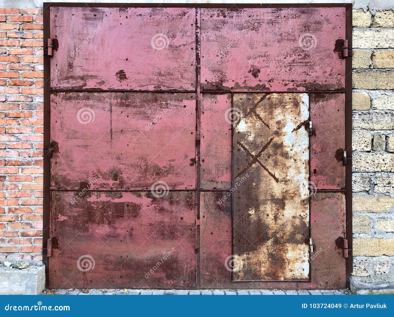 Old Rusty Steel Plate Steel Gate Stock Image - Image of design ...