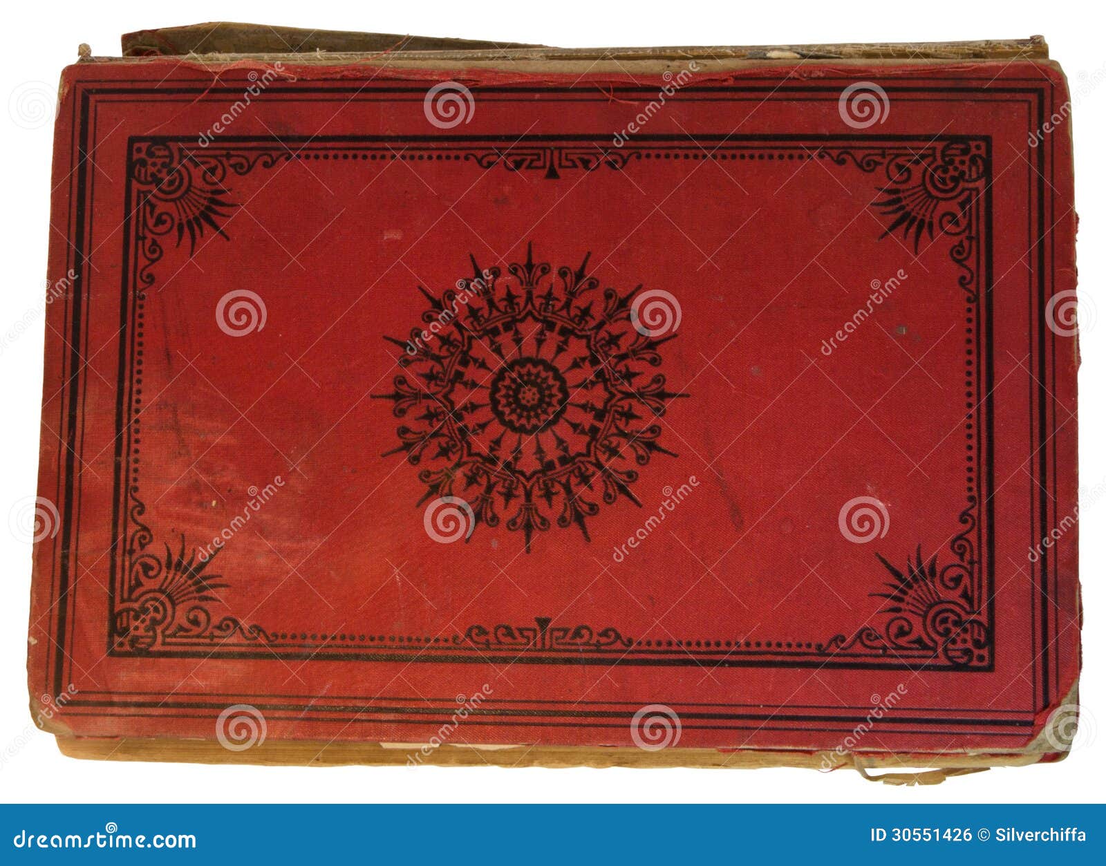 Old Red Textile Cover Of Hand-written Book Isolated On White Stock ...