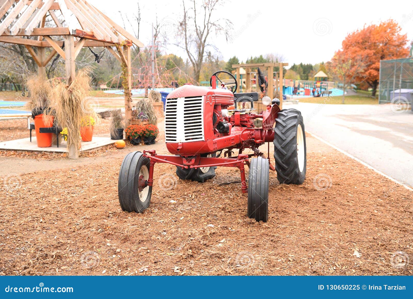 Old Red Tractor on the Farm Stock Image - Image of equipment, antique ...