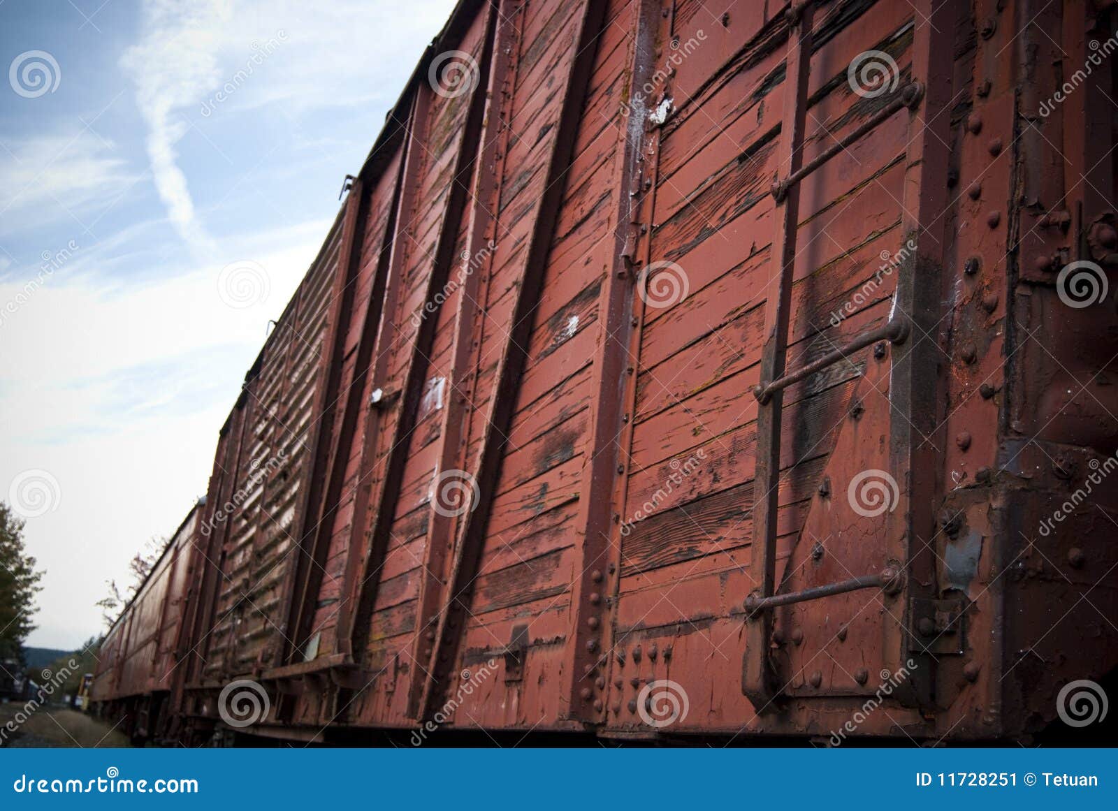 Old Red Train stock image. Image of rusty, blue, ladder - 11728251