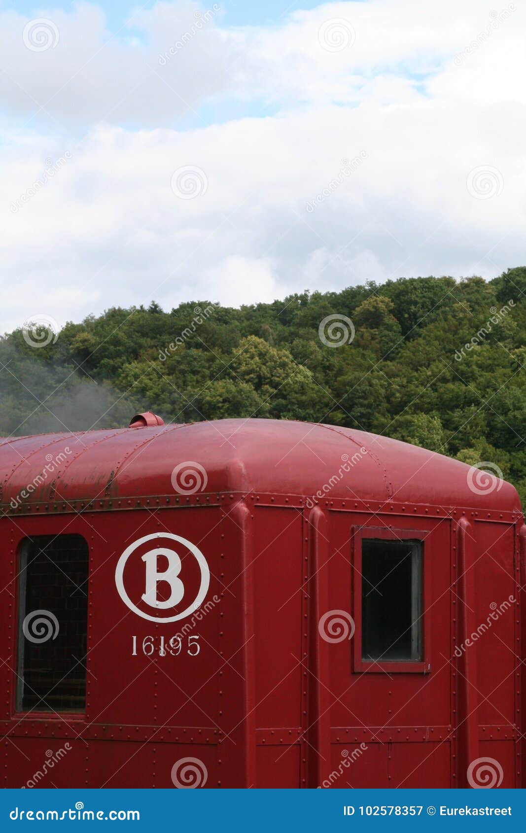 Old Red Train Wagon - Passenger Car in Belgium Stock Image - Image of ...