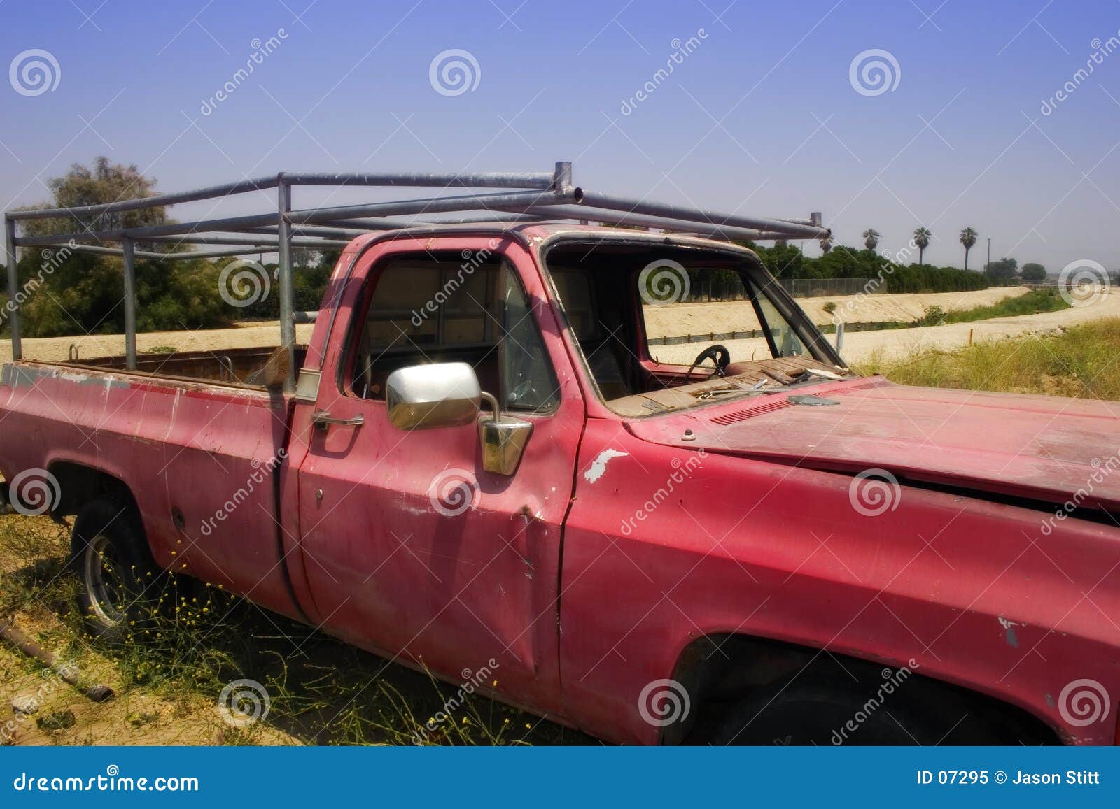 Old Red Truck stock image. Image of truck, vehicle, cars - 7295
