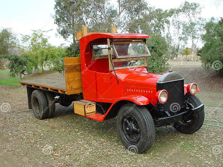 OLD RED TRUCK stock image. Image of antique, drive, vintage - 99829