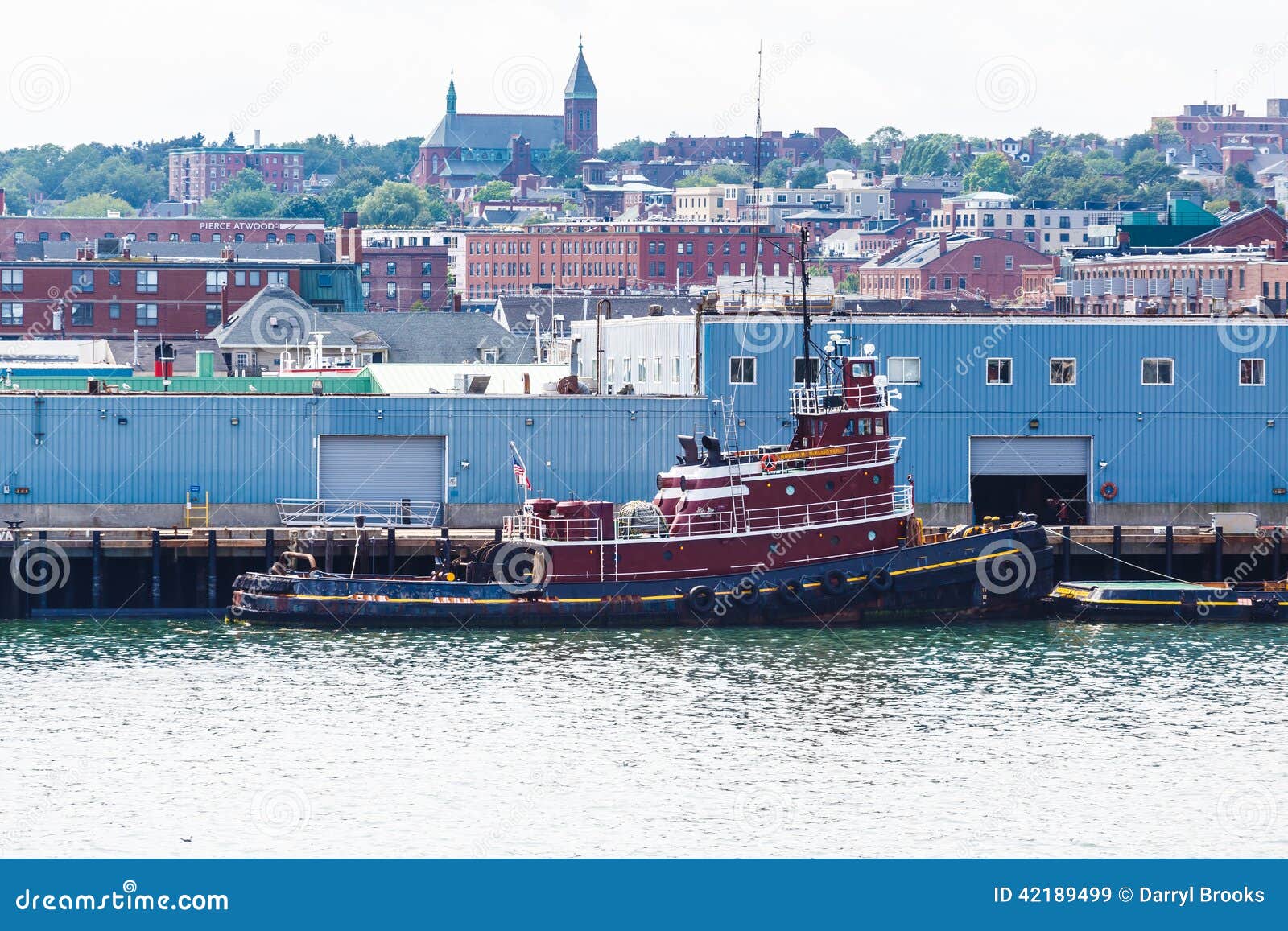 Old Red Tugboat in Portland Harbor Stock Image - Image of freight ...