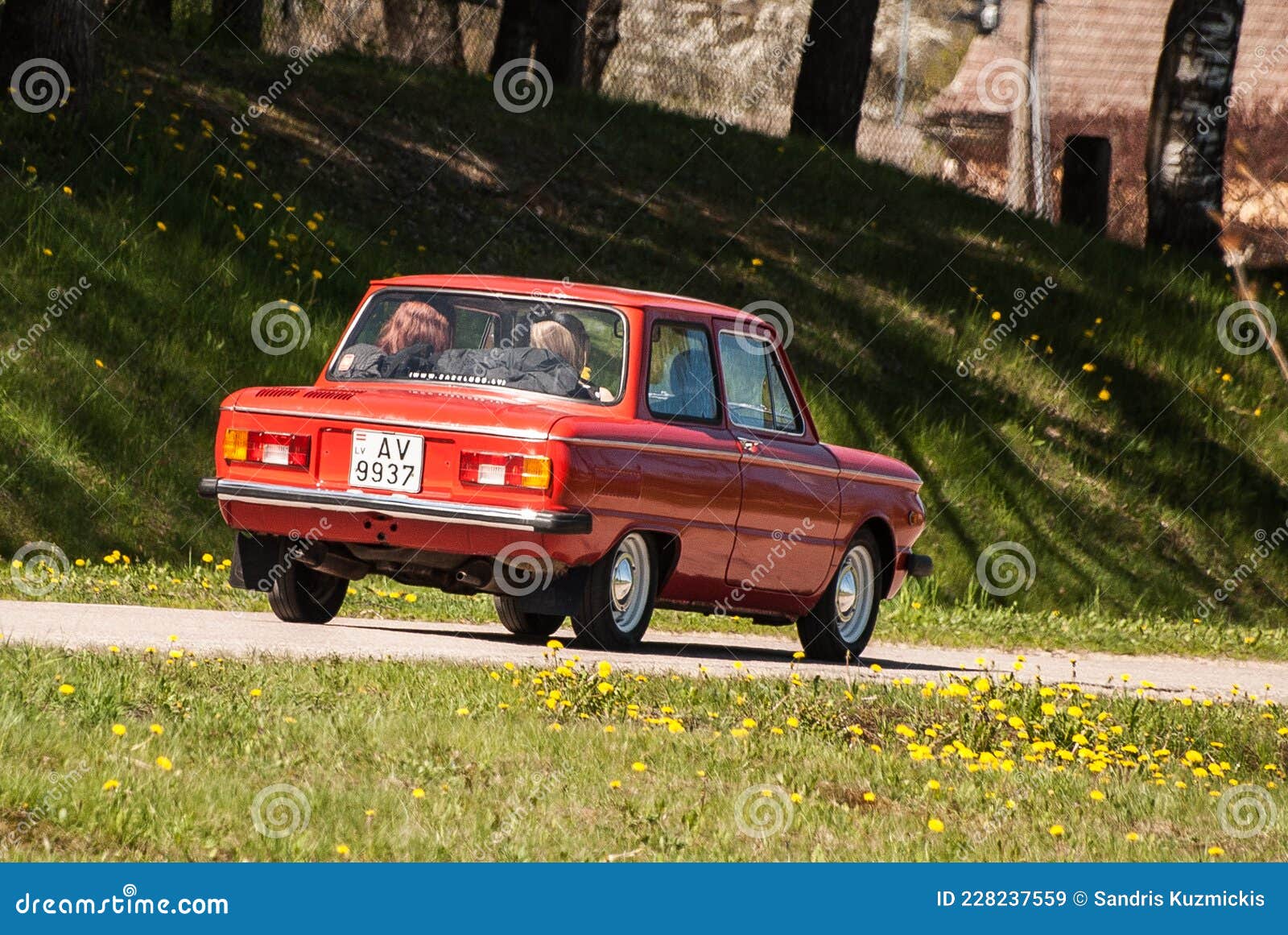 Old Red USSR Soviet Car ZAZ Editorial Stock Image - Image of history ...
