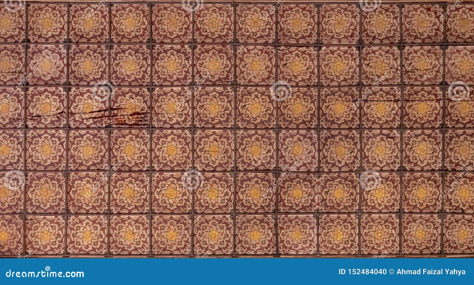 Old Red Vintage Floral Pattern Tiles Stock Photo - Image of camii ...