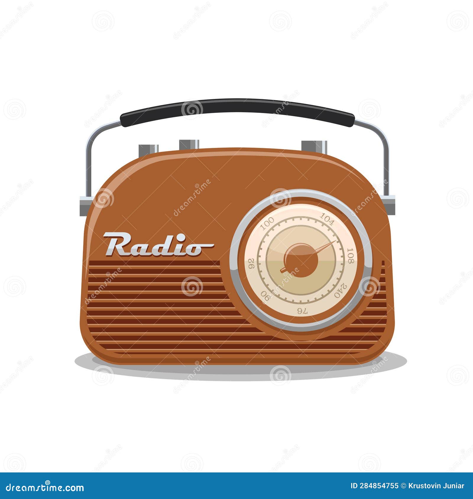 Old Red Vintage Radio Vector Stock Vector - Illustration of receiver ...