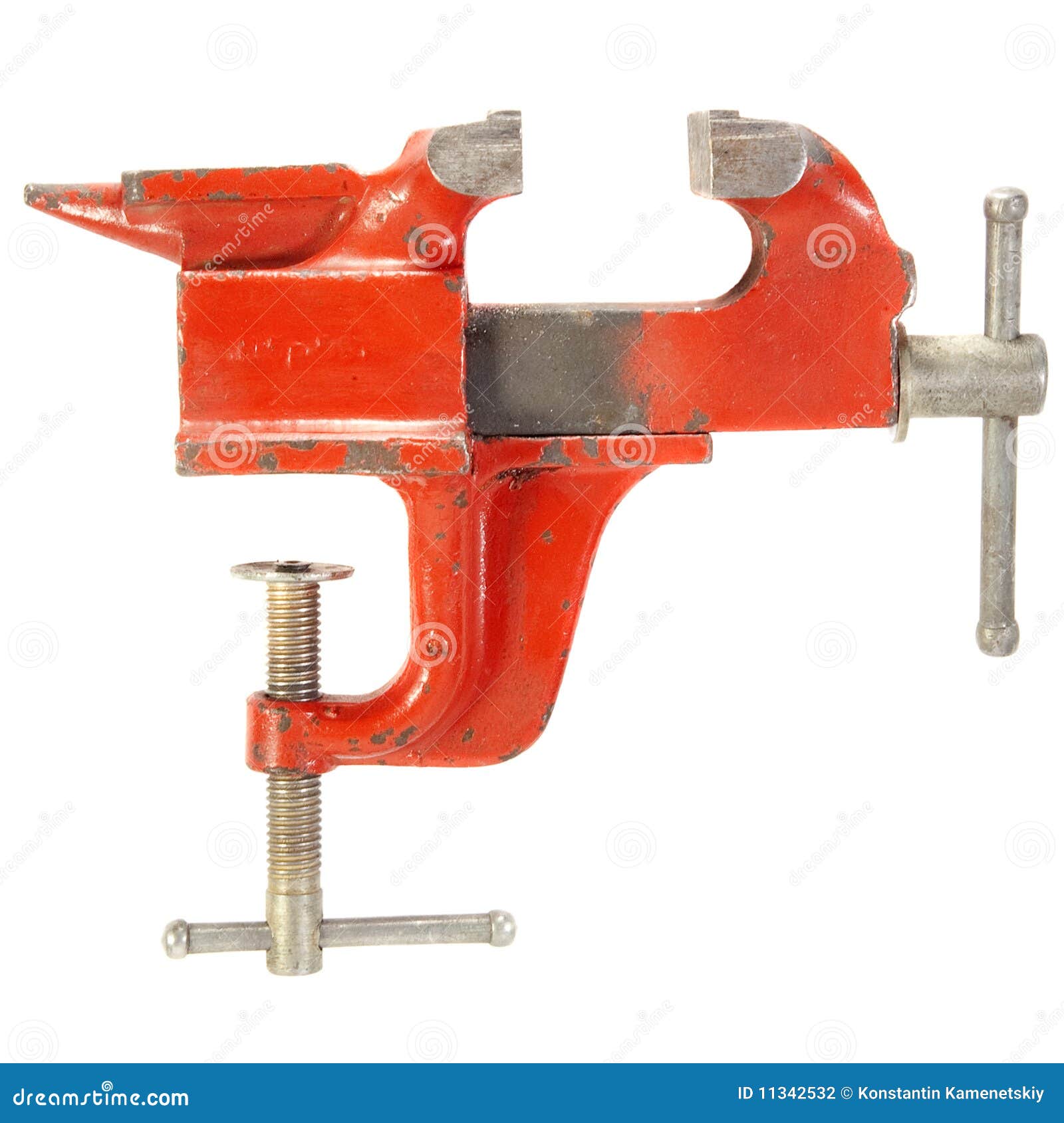 Old red vise . stock photo. Image of equipment, constrict - 11342532