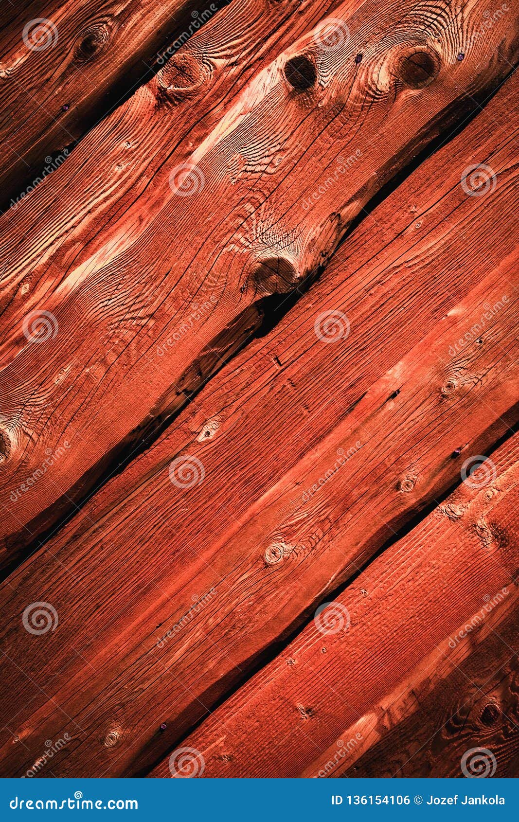 Old Red Wooden Paneling with Boards Stock Photo - Image of design ...