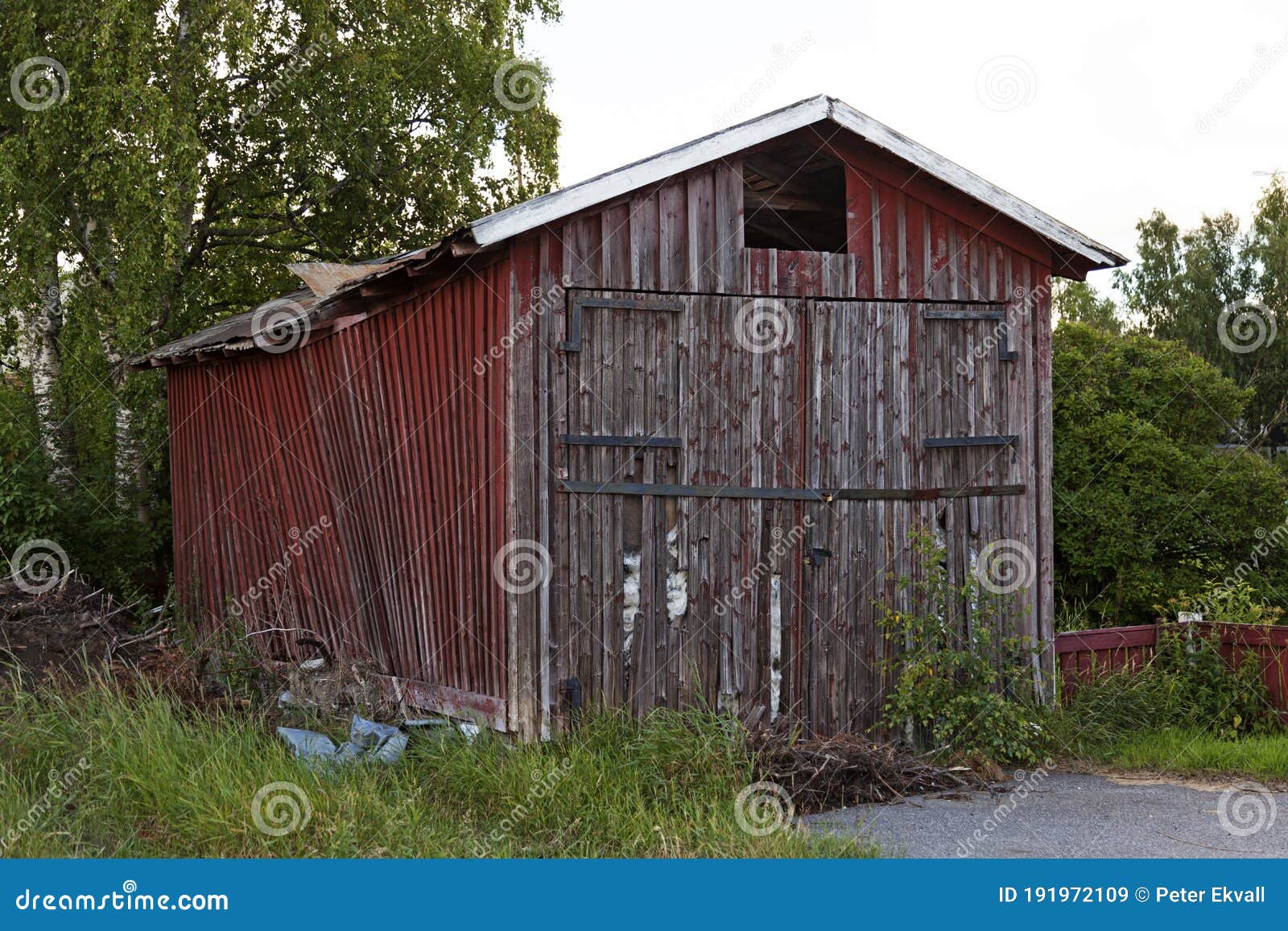 An Old Red Wooden Shed that is Falling Apart Stock Image - Image of ...