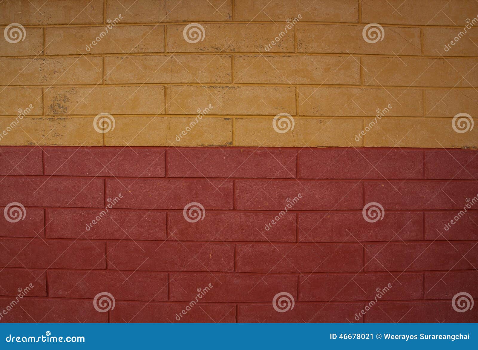 Old Red and Yellow Brick Wall. Stock Image - Image of bulwark, boulder ...