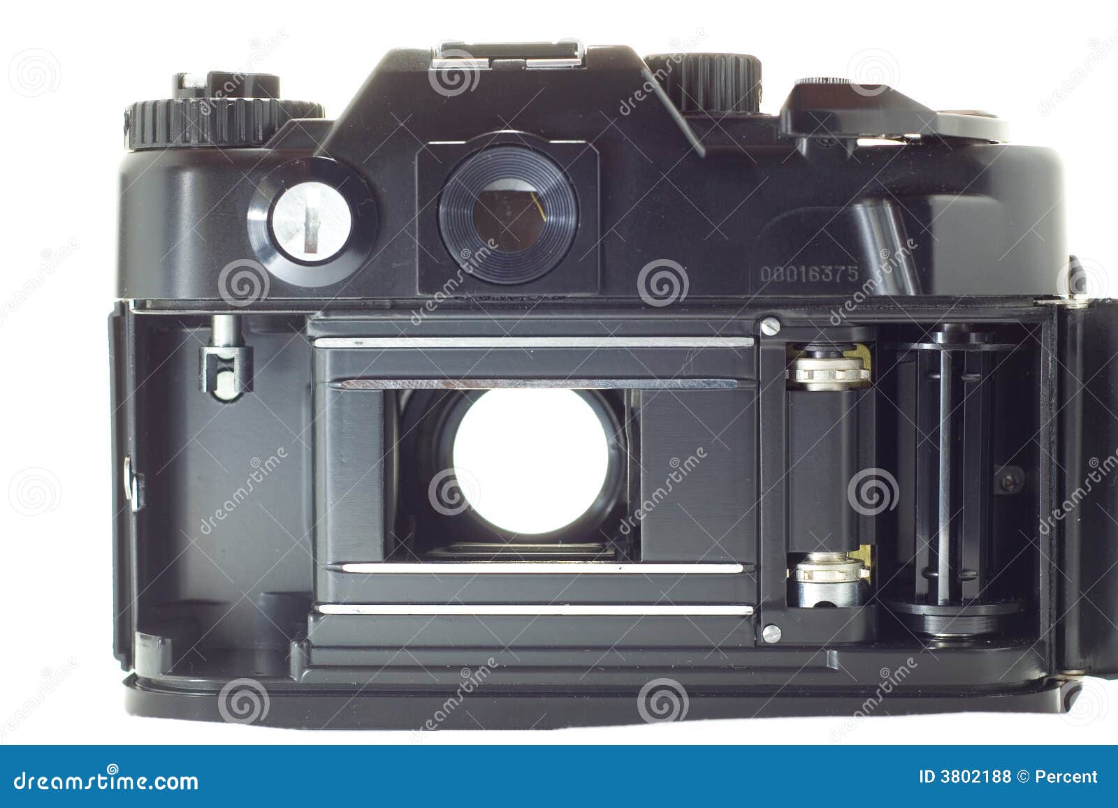Old Reflex Camera with Open Shutter Stock Photo - Image of 35mm ...