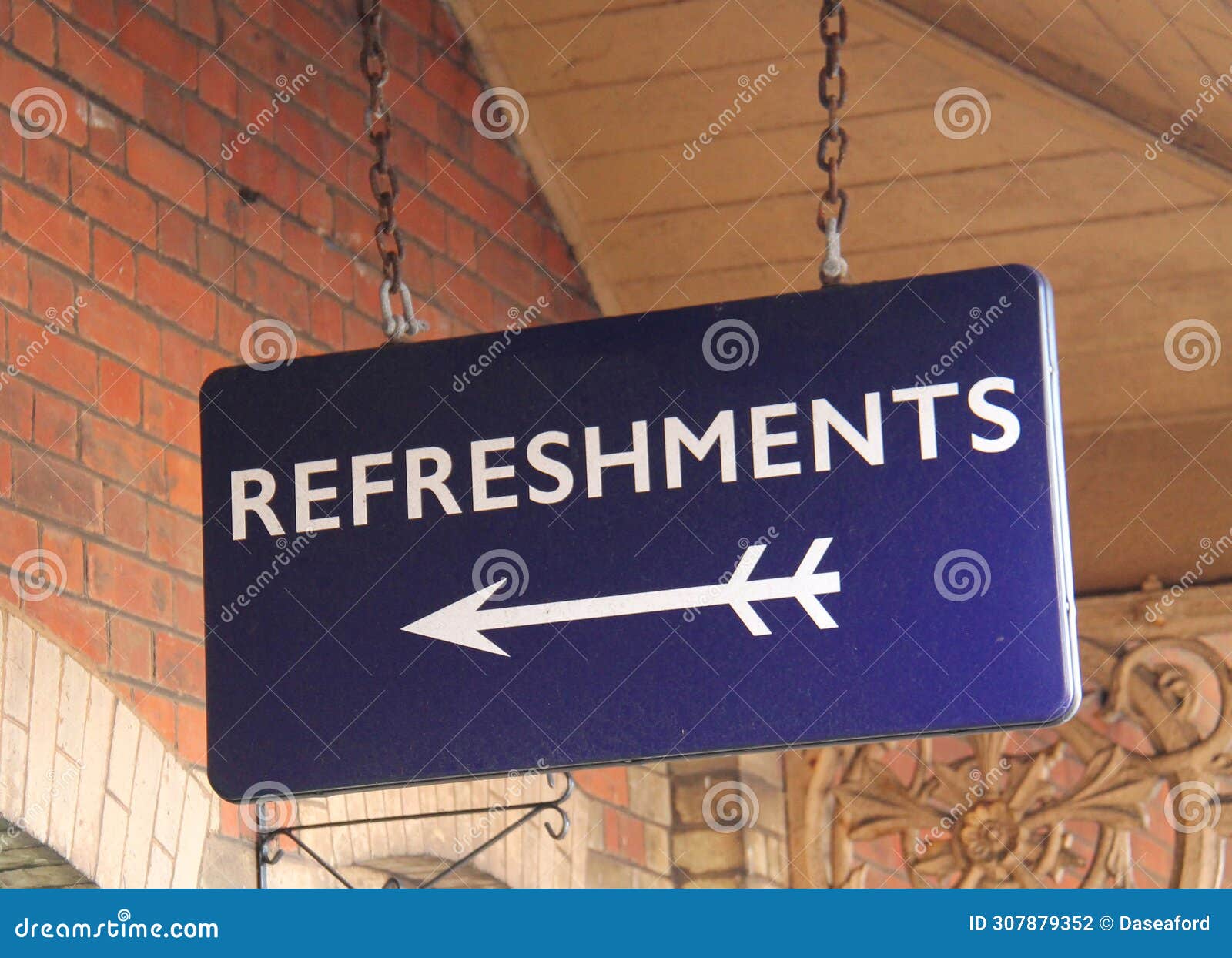 Old Refreshments Sign. stock photo. Image of people - 307879352