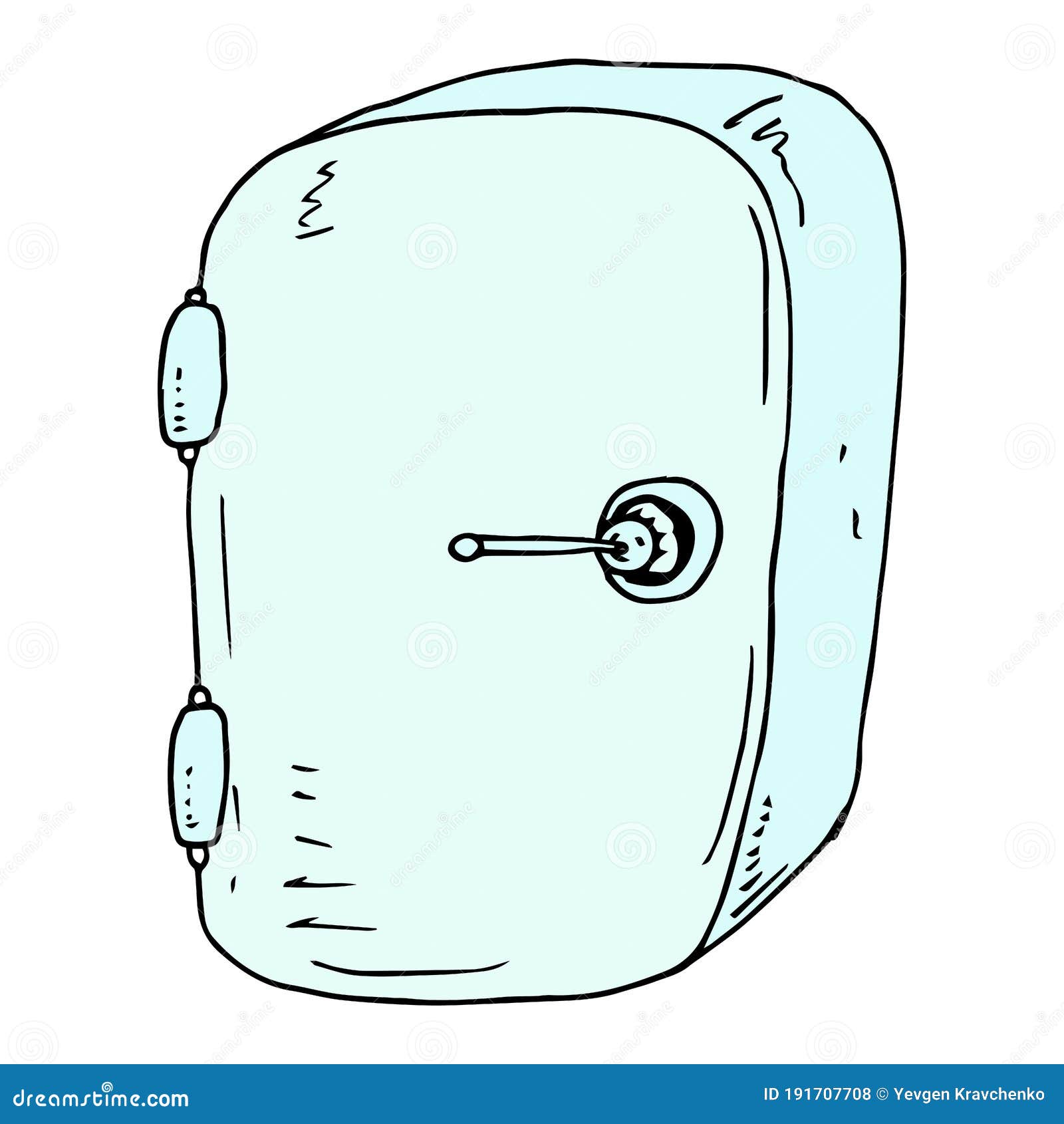 Old Refrigerator with a Handle Icon. Vector Illustration of a Retro ...