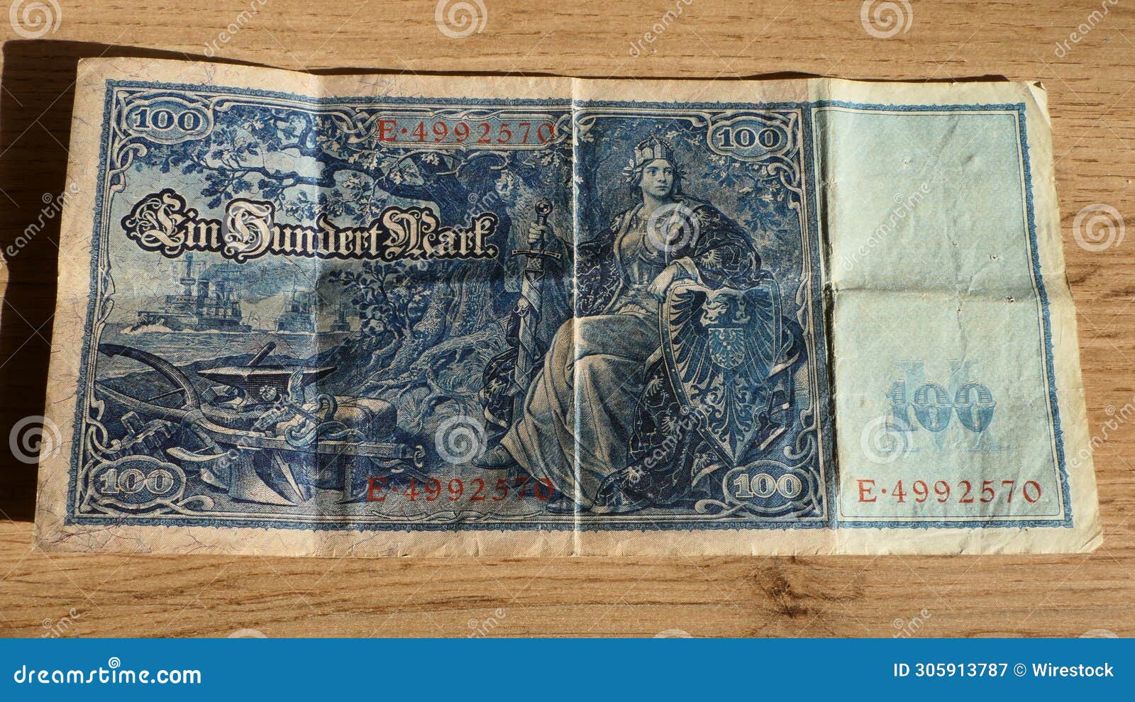 Old 100 Reichsmark Note of the Former Currency Reichsmark in German ...