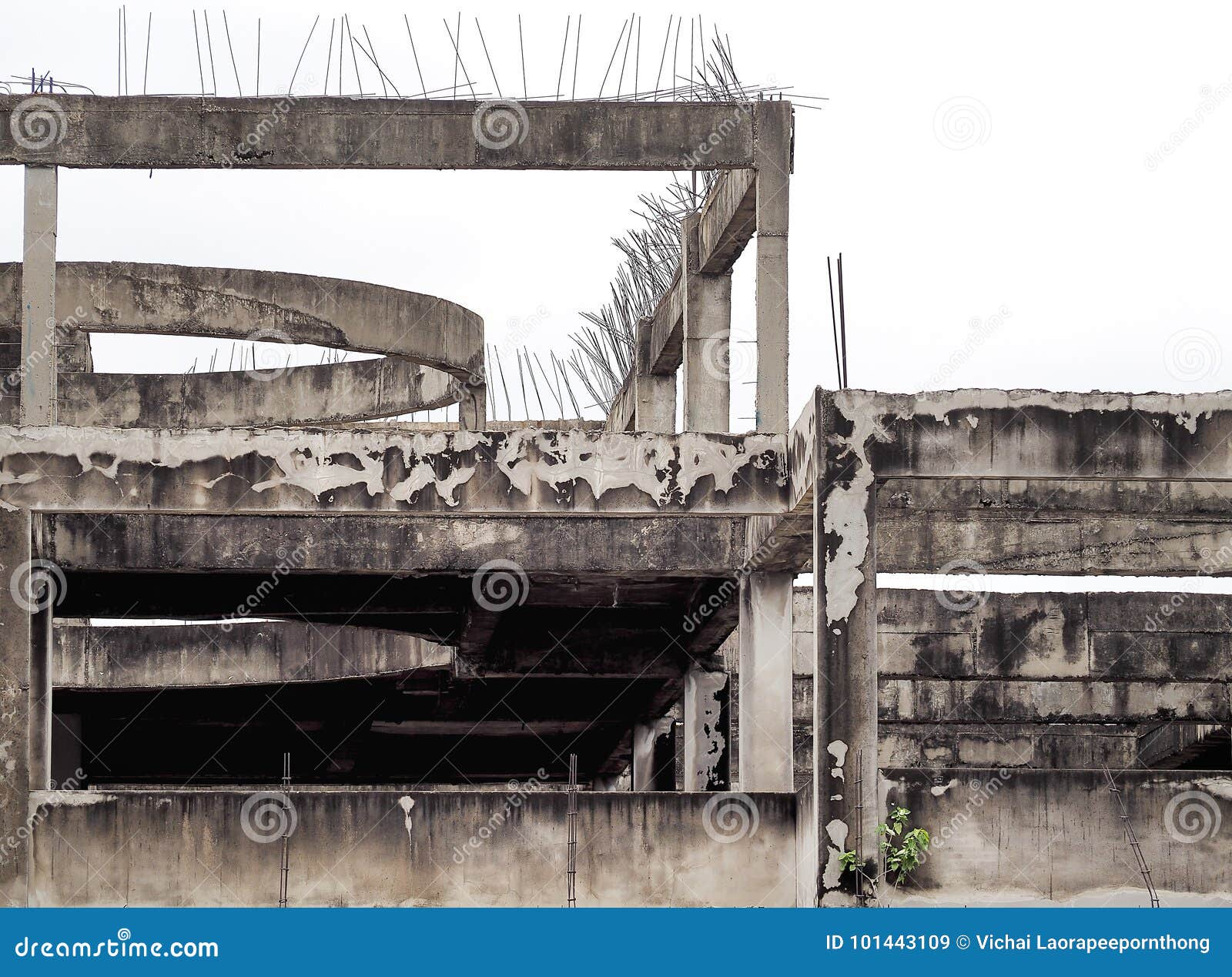 Old Reinforced Concrete Building Structure Stock Image - Image of ...