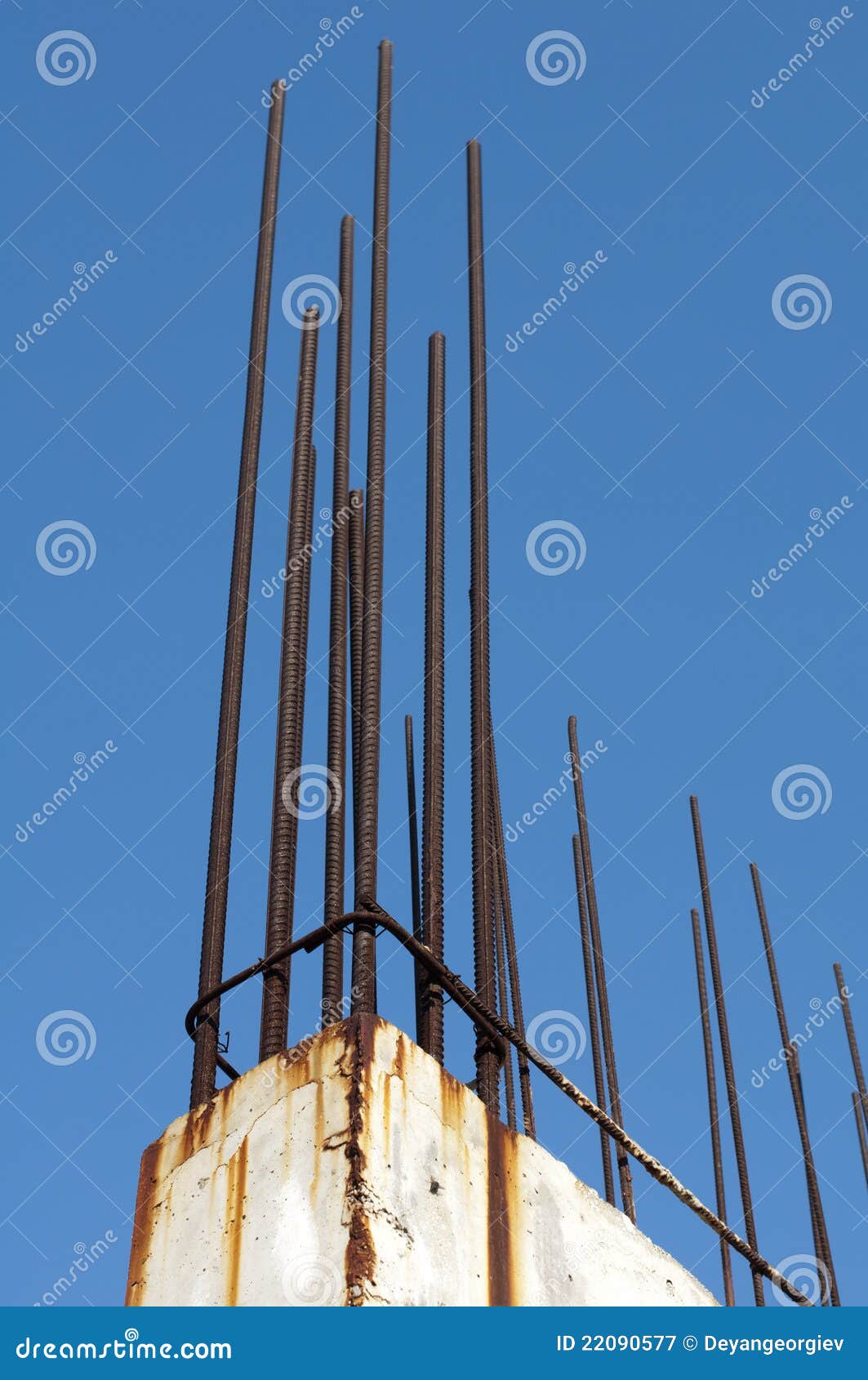 Old Reinforcing Steel Protruding from the Concrete Stock Image - Image ...