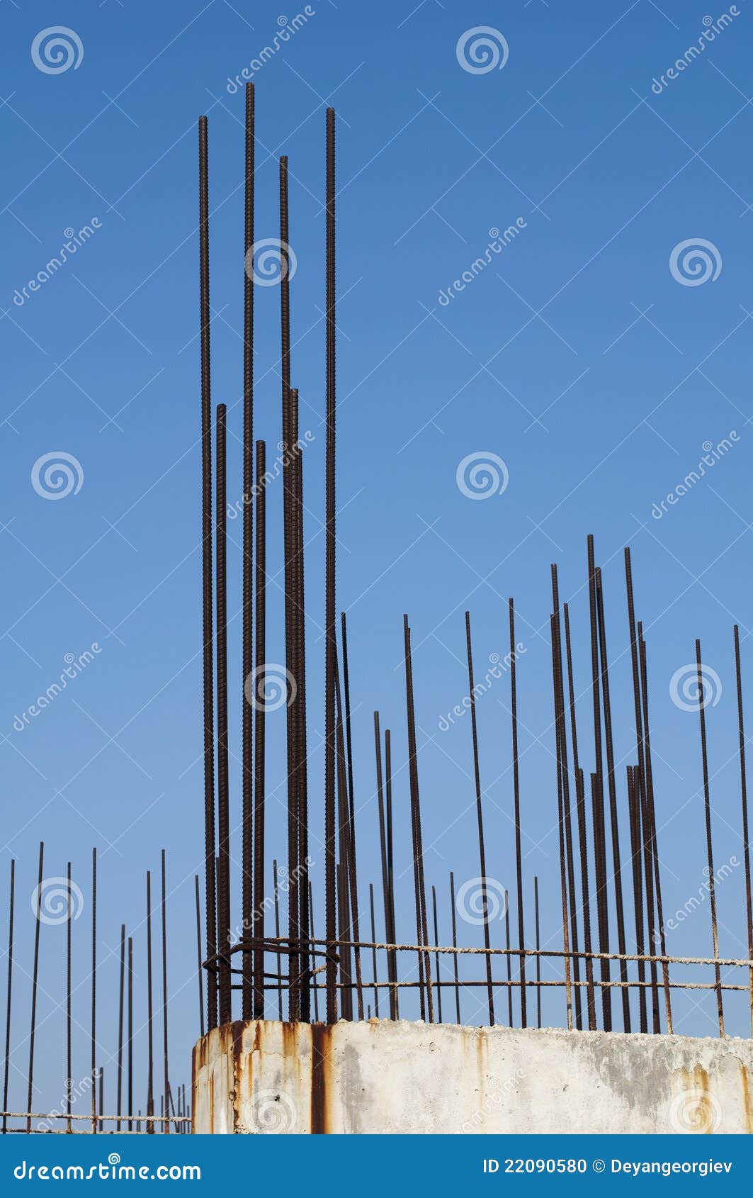 Old Reinforcing Steel Protruding from the Concrete Stock Photo - Image ...