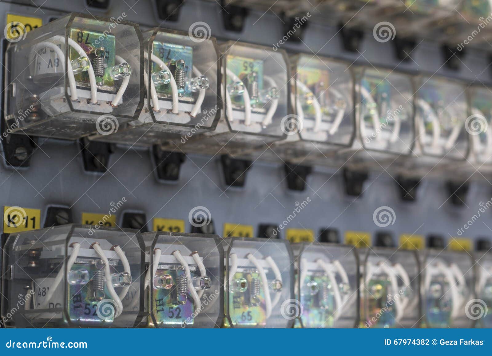 Old relay actuators stock photo. Image of metal, circuit - 67974382