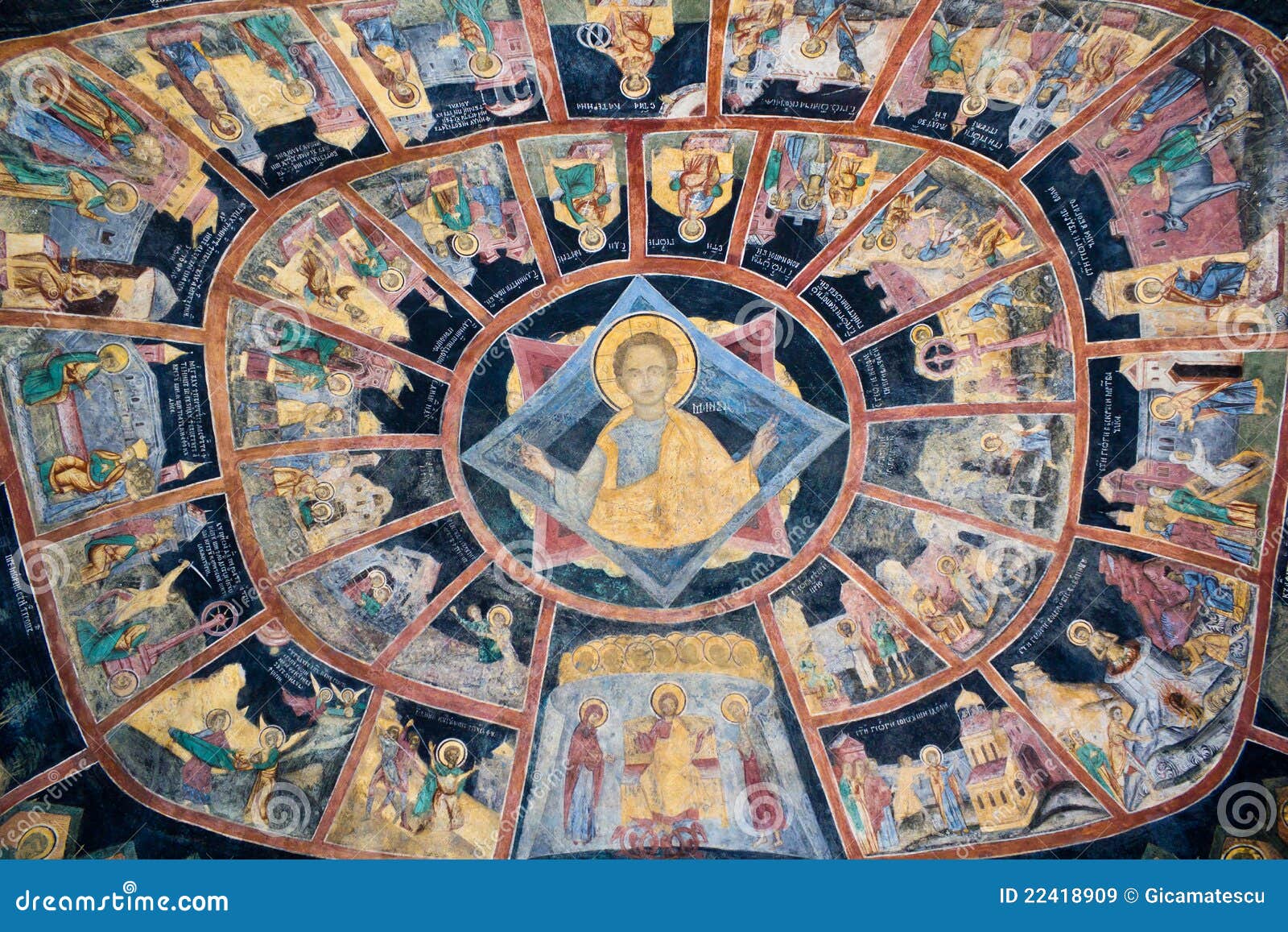 Old religious painting stock image. Image of monastery - 22418909