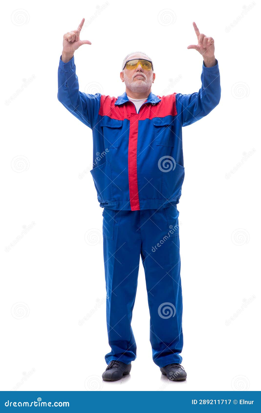 Old Repairman Isolated on White Stock Image - Image of plumber, foreman ...