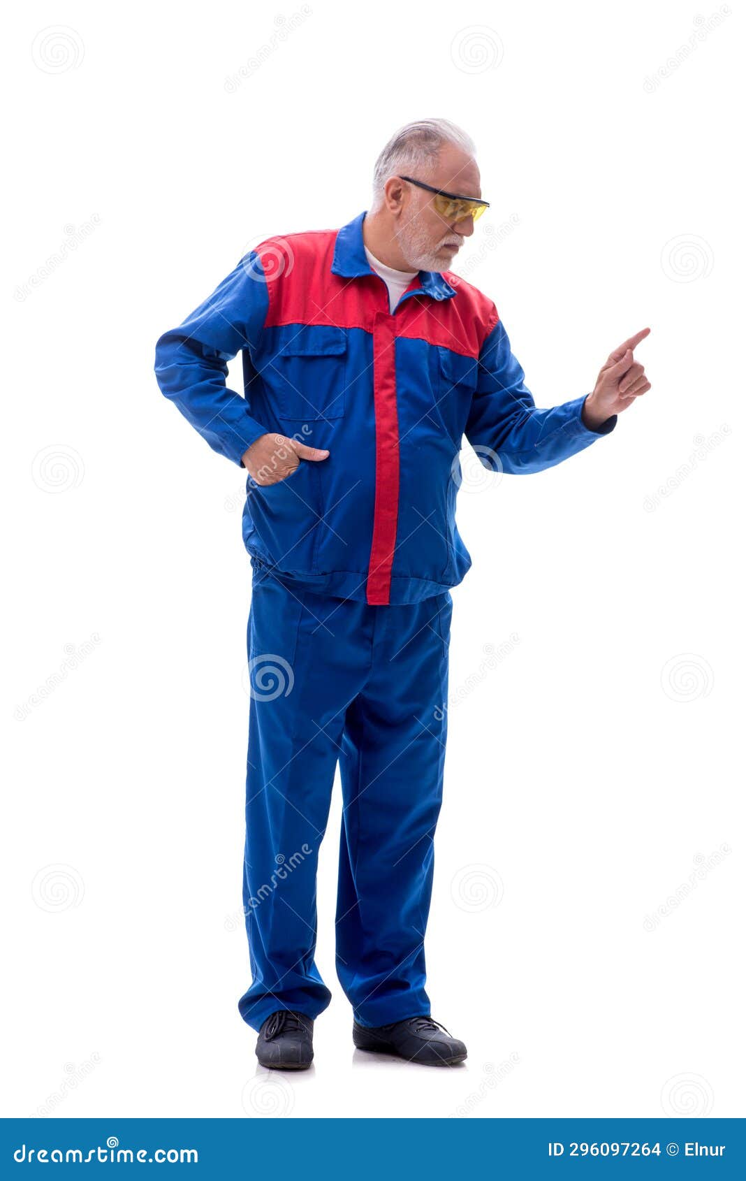 Old Repairman Isolated on White Stock Photo - Image of digital, laborer ...