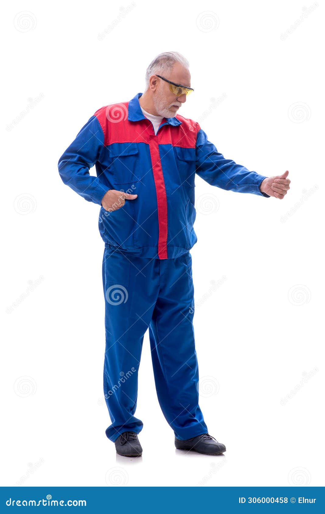 Old Repairman Isolated on White Stock Photo - Image of choice ...