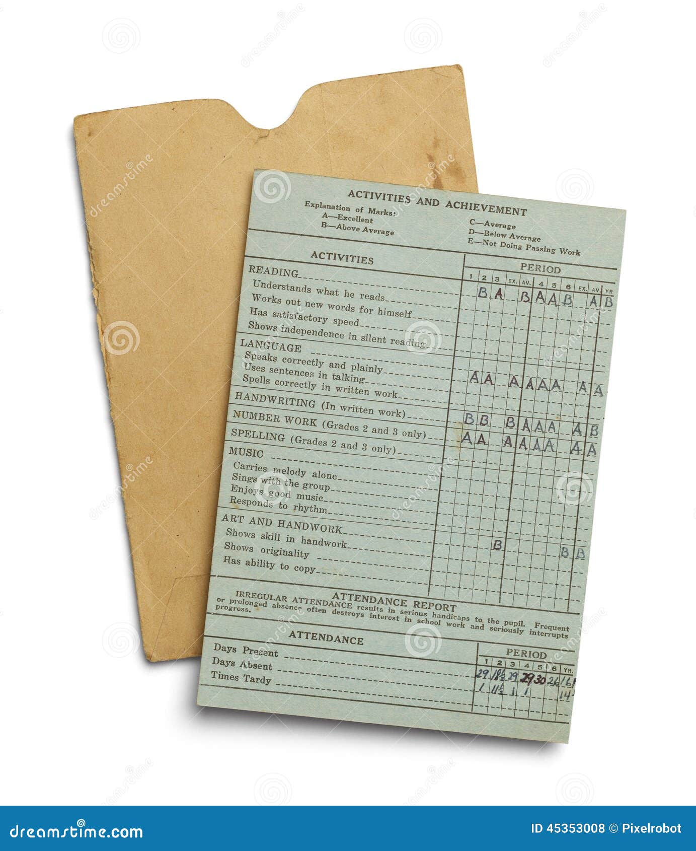 Report Card For Information. Stock Photo | CartoonDealer.com #182302848