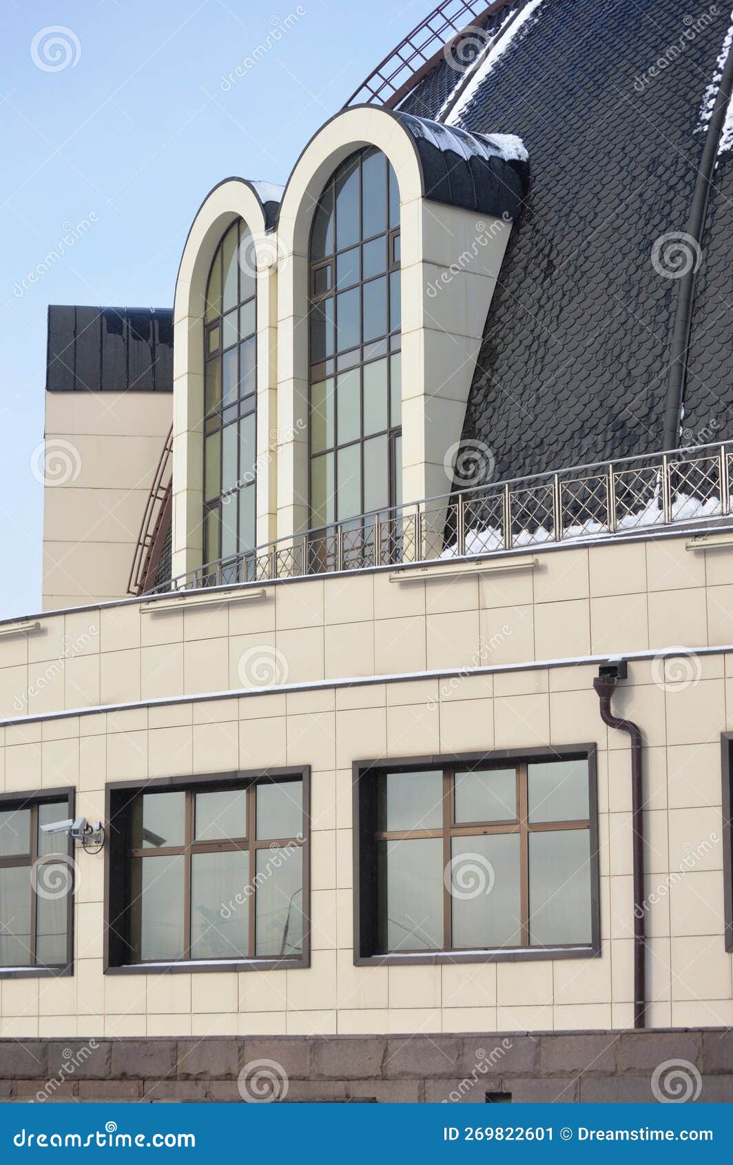Facade of an old building stock image. Image of design - 269822601