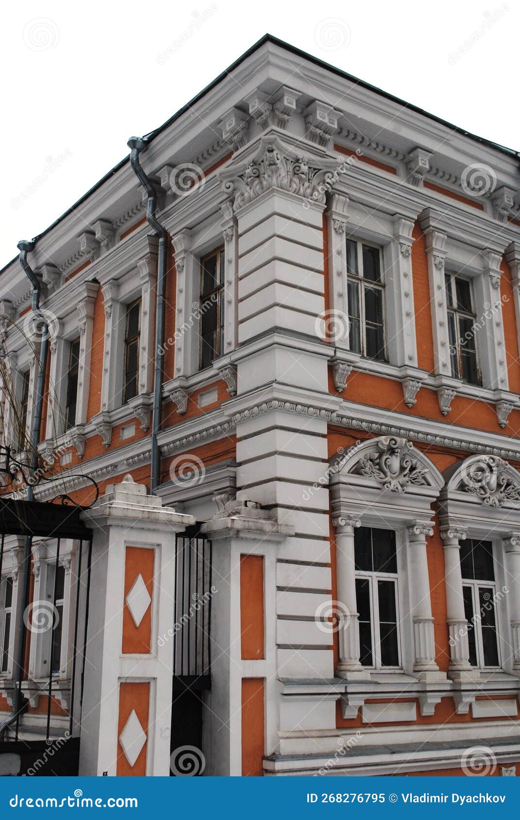 Facade of an old building stock image. Image of sidewalk - 268276795