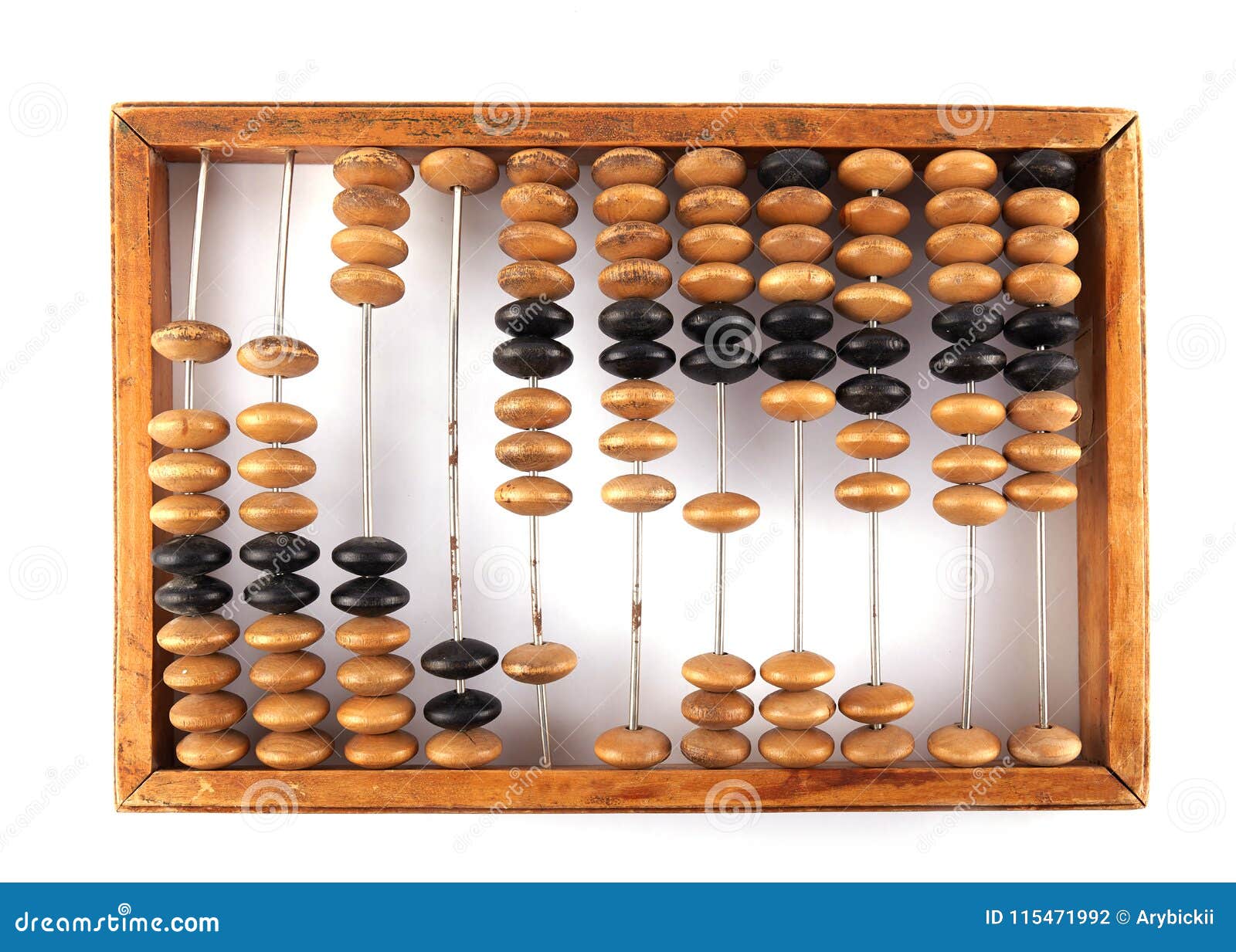 Old retro abacus isolated stock photo. Image of calculation - 115471992