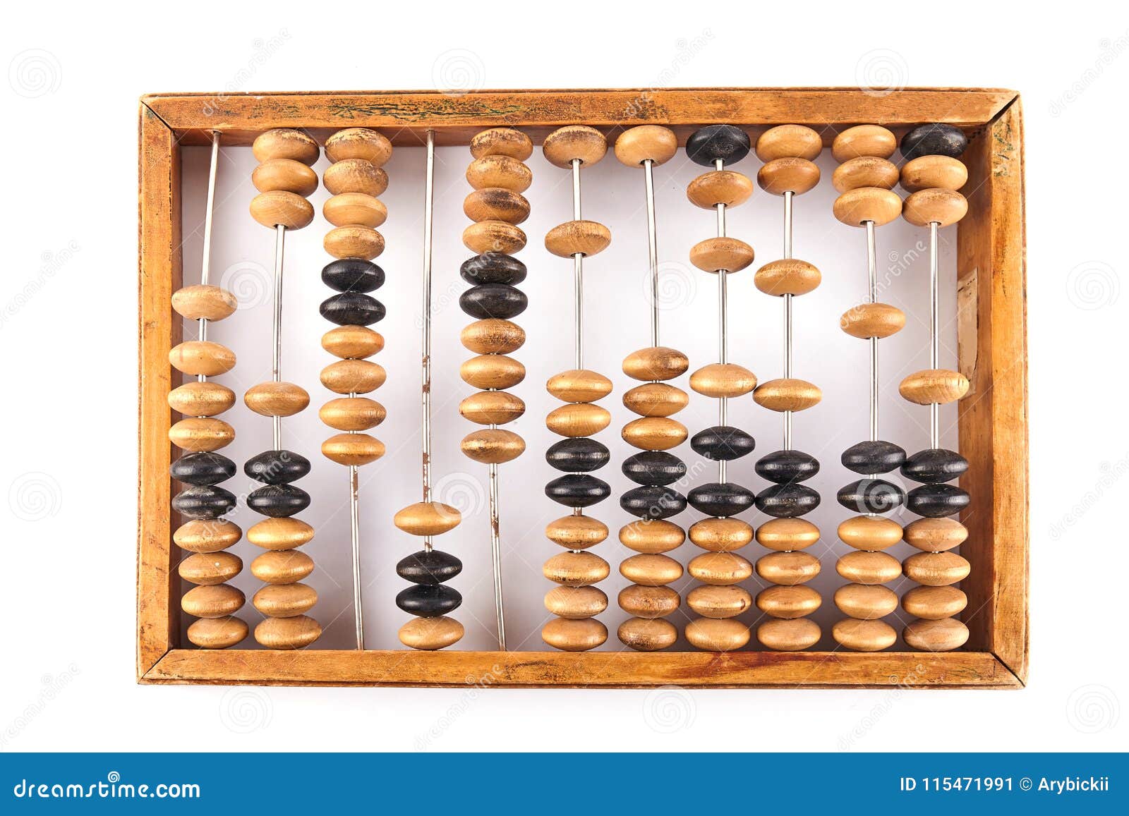 Old retro abacus isolated stock image. Image of calculation - 115471991