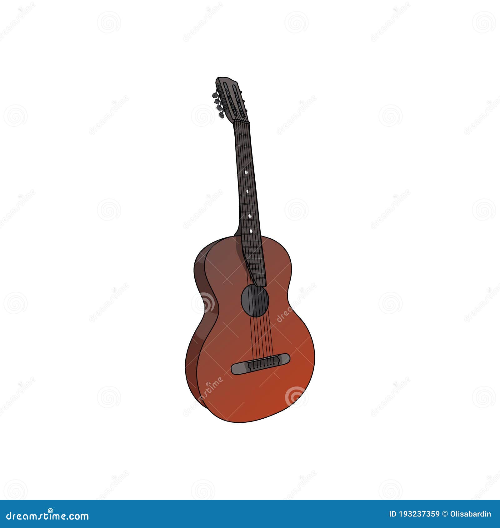 Old Retro Acoustic Guitar. Vector Illustration Stock Vector ...