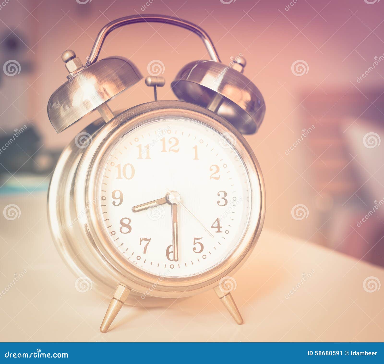 Old retro alarm clock stock image. Image of late, button - 58680591