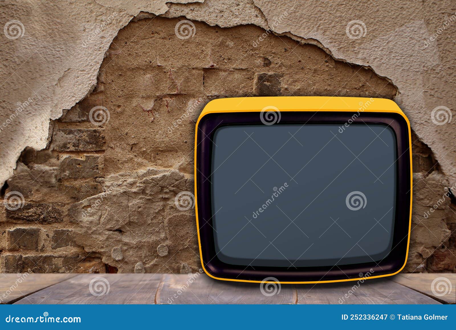 Old Retro Analog TV with Blank Screen, 1970-1980, Concept of ...