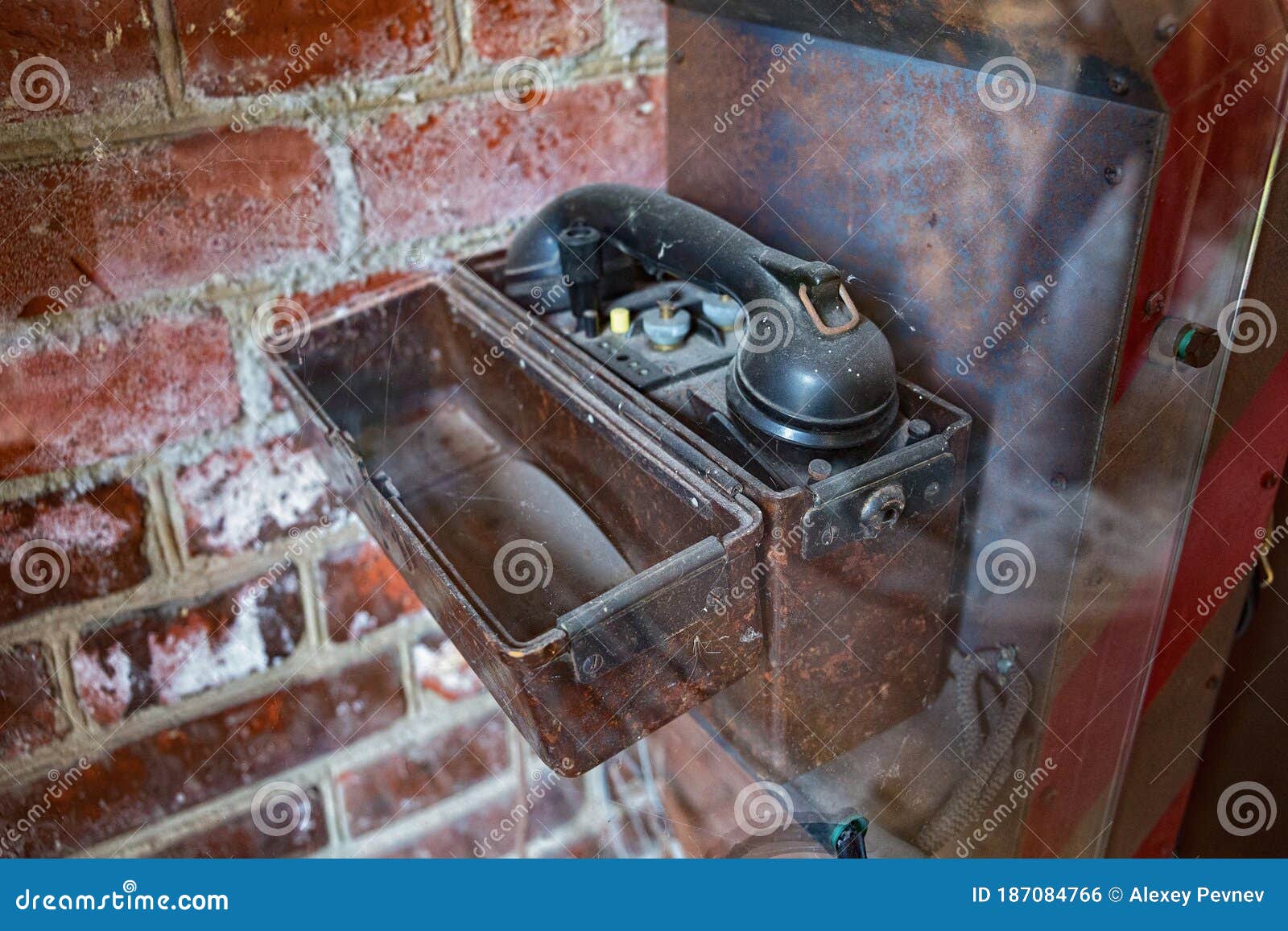 Old Retro Army Telephone in a Rusty Metal Box Editorial Photo - Image ...