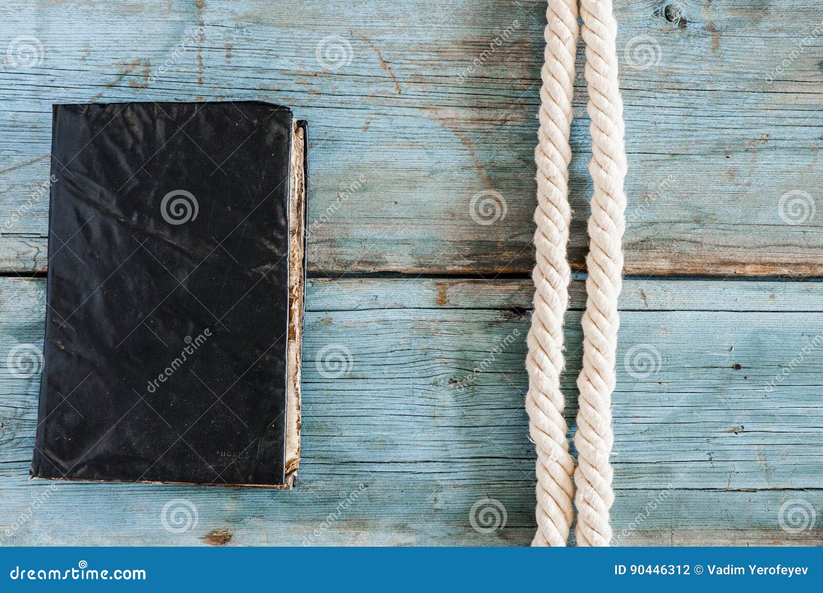Old retro book with rope stock photo. Image of retro - 90446312