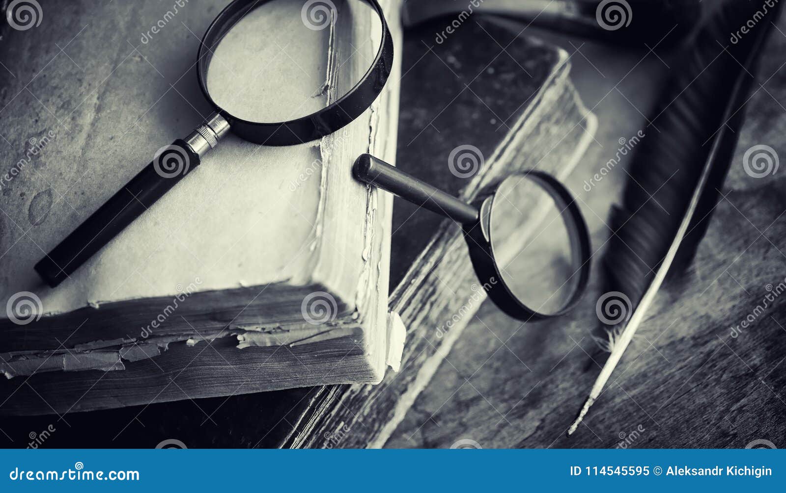 An Old Retro Book on the Table. an Encyclopedia of the Past on a Stock ...