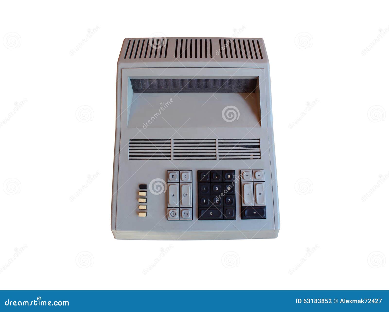 Old Retro Calculator Isolated Stock Photo - Image of market, management ...