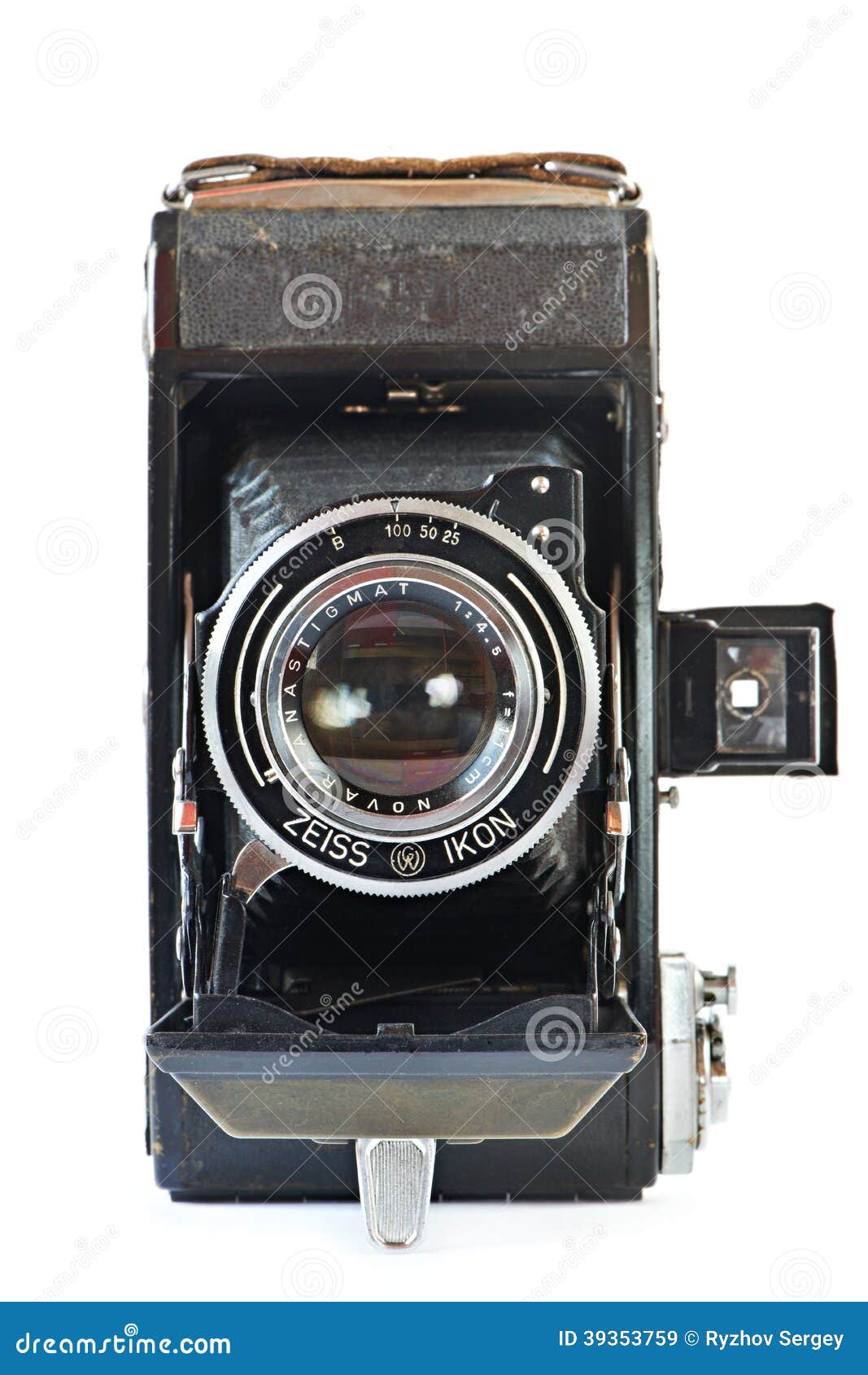 Old Retro Camera Front View Editorial Stock Image - Image of metal ...