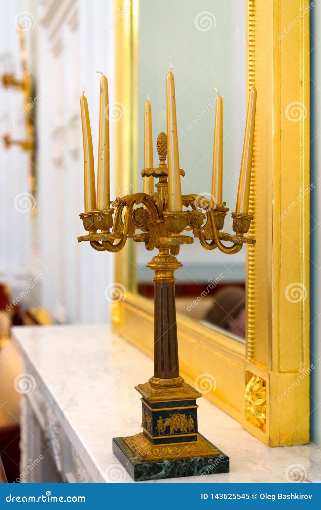 Old Retro Candlestick with Candles Stock Image - Image of decorative ...
