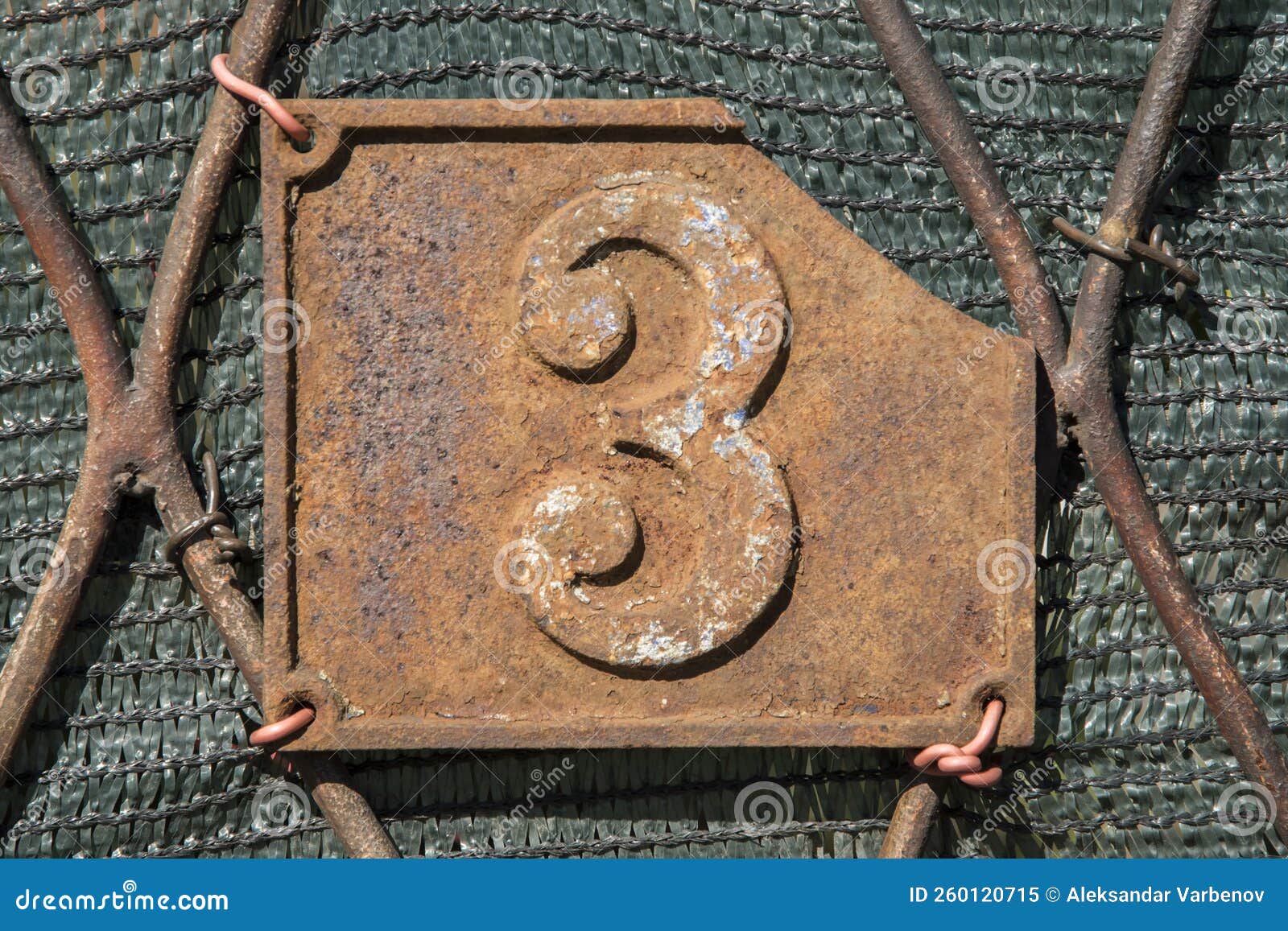 Old Retro Cast Iron Plate Number 3 Stock Image - Image of information ...