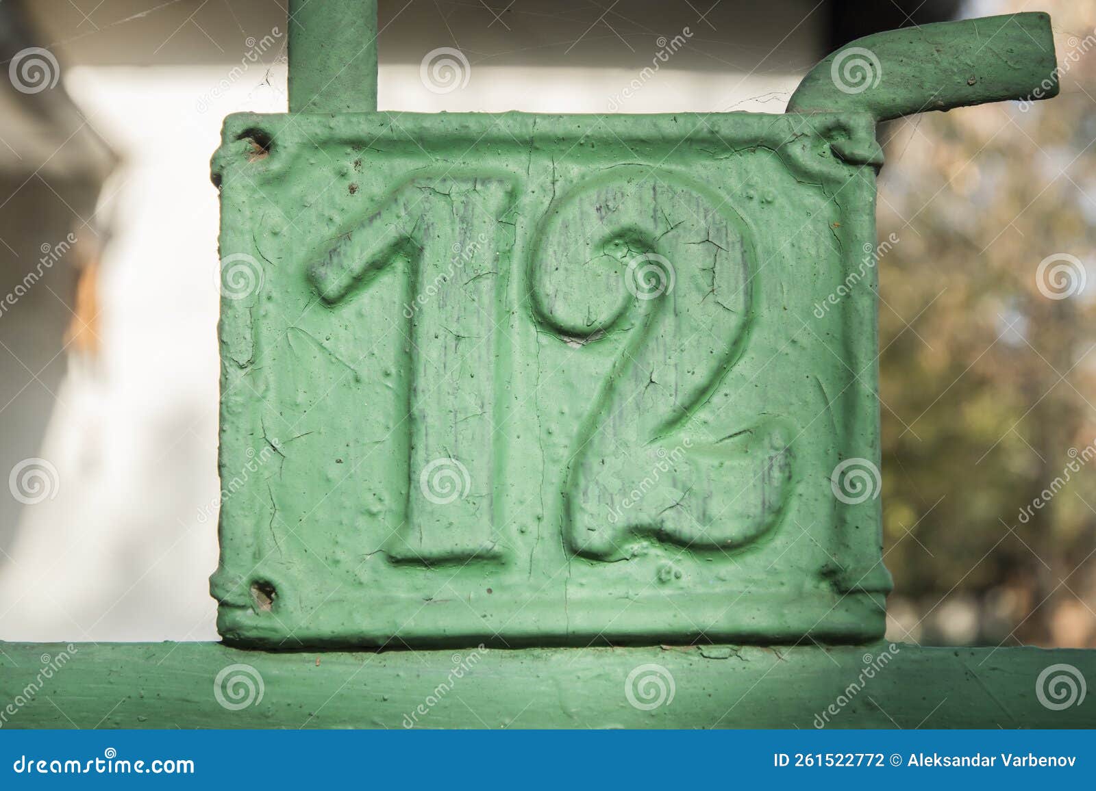 Old Retro Cast Iron Plate Number 12 Stock Photo - Image of numeral ...