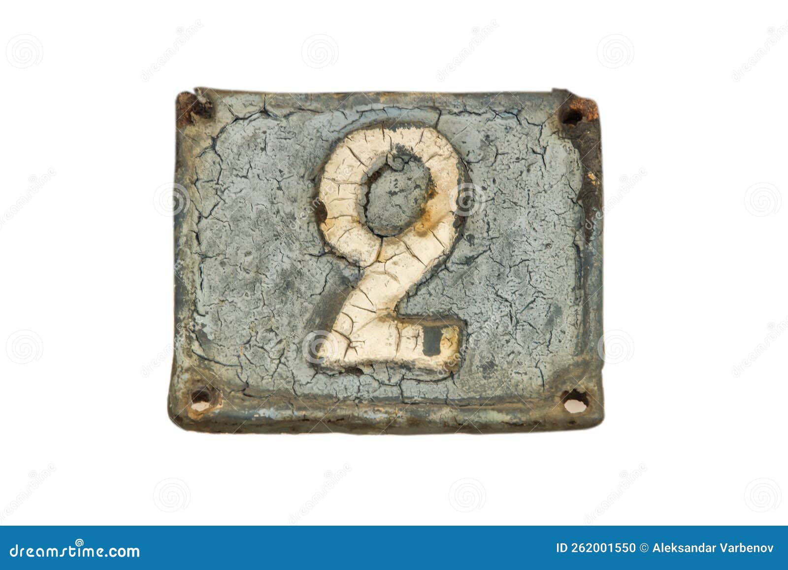 Old Retro Cast Iron Plate Number 2 Stock Photo - Image of iron ...