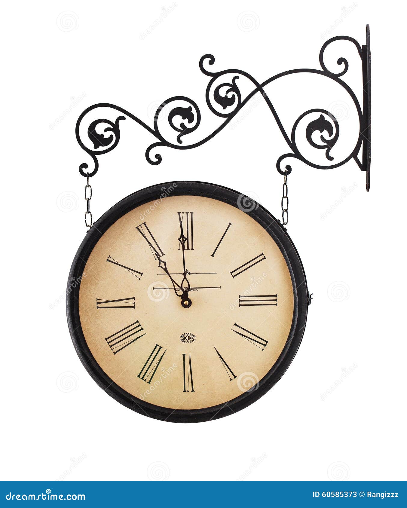 Old, retro clock stock image. Image of isolated, measurement - 60585373