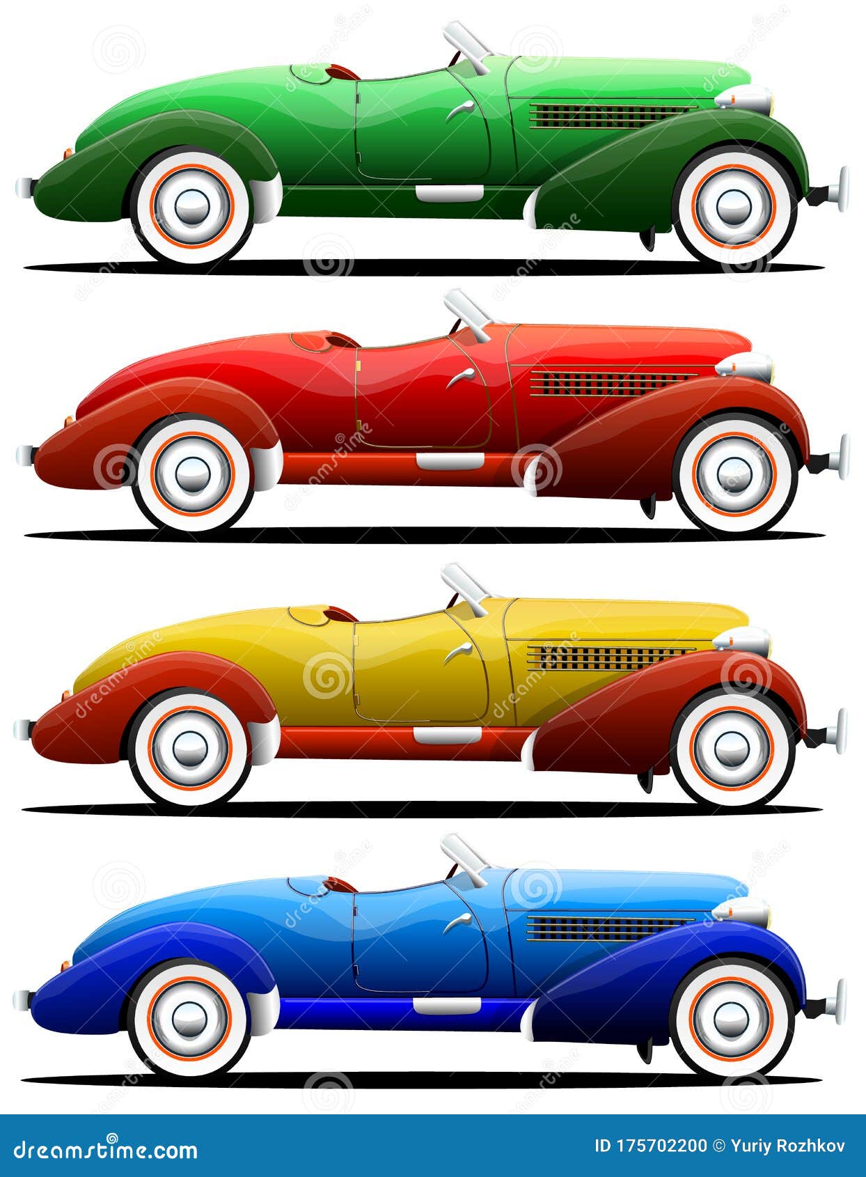 Retro Convertible Cartoon Vector | CartoonDealer.com #1787997
